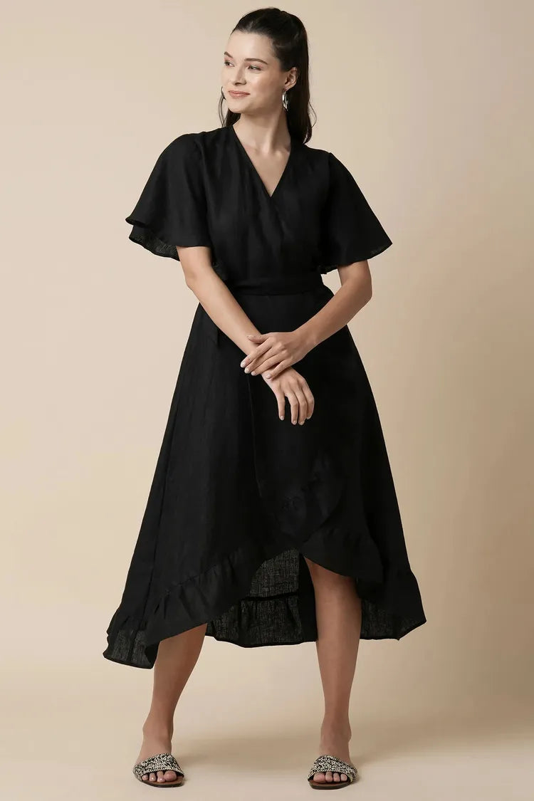Black Whirl Wrap Dress – B Label